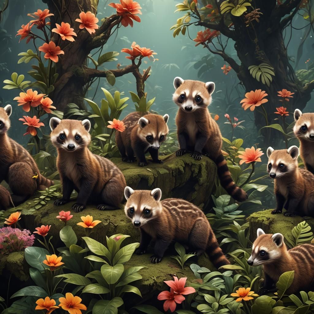 Coati Babies - AI Generated Artwork - NightCafe Creator