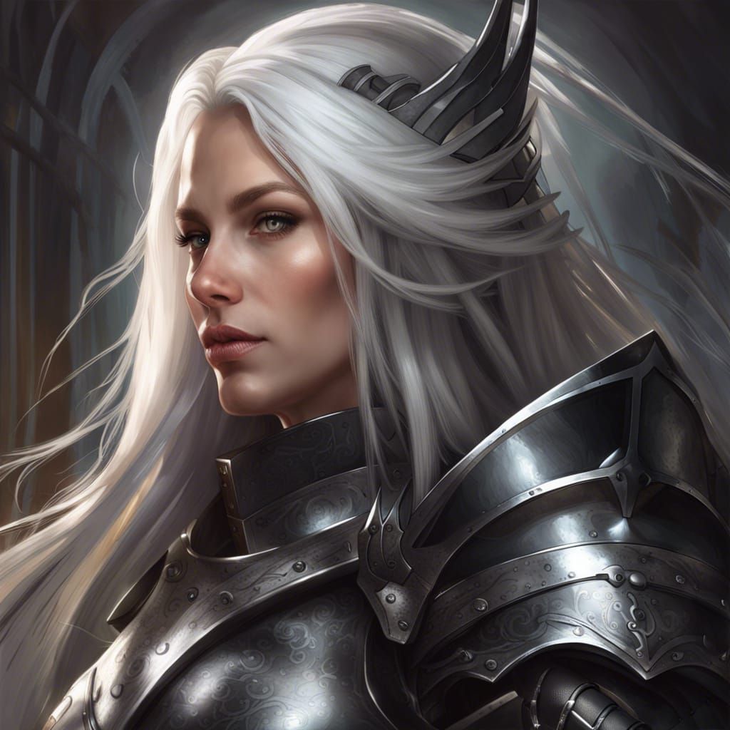 Silver Haired Knight - AI Generated Artwork - NightCafe Creator