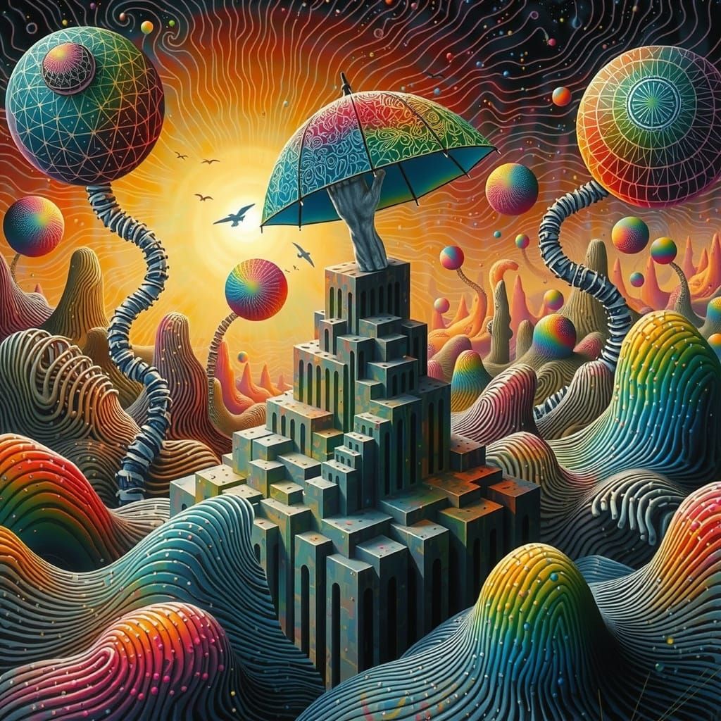 Surreal Tessellations: An Escher-Inspired Landscap... - AI Art