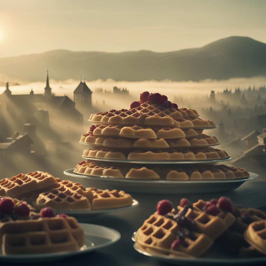 Waffles times 1,000,000 - Epic Mountain of Waffles Shines in...