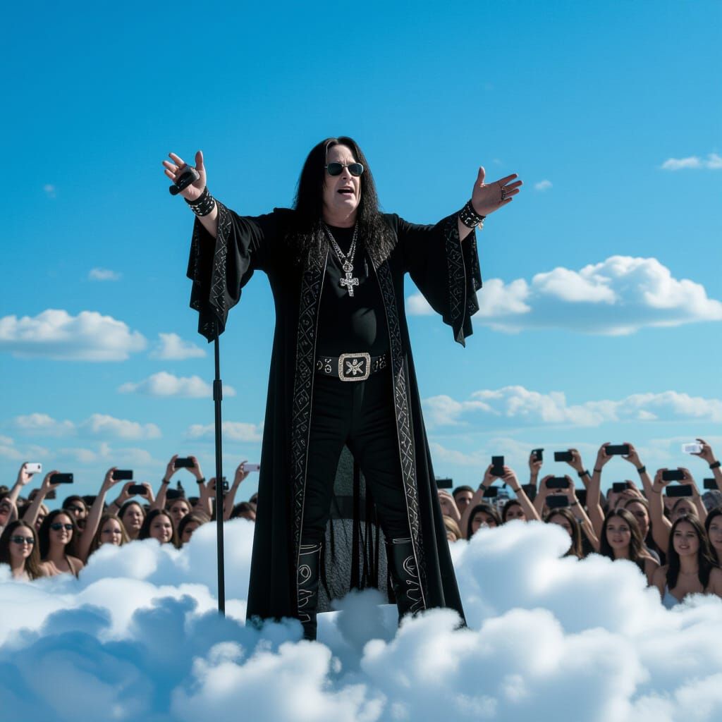 Ozzy Osbourne Singing in the Sky: A Cinematic Stil... - AI Art