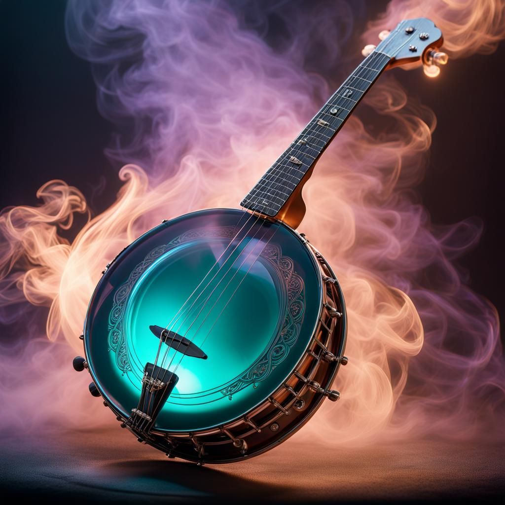 Insane depth, a delicate glass banjo with correct strings, smoking with ...