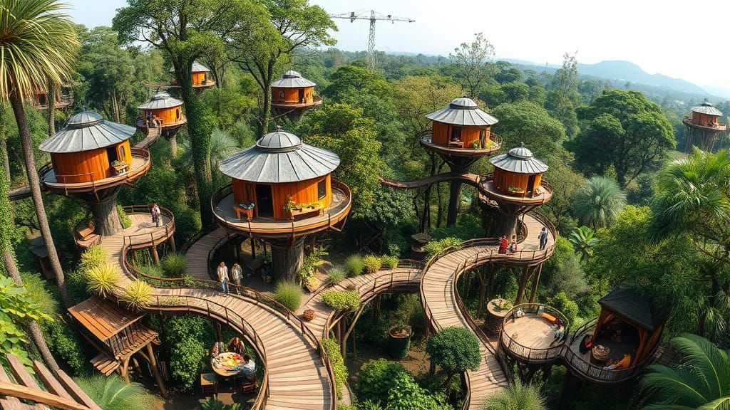 Sustainable Solarpunk Community in Harmony with Na... - AI Art