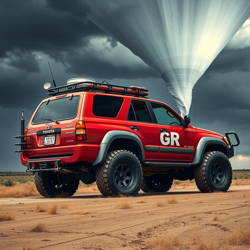 Steel Red Storm Chaser 2001 Toyota 4Runner - AI Art