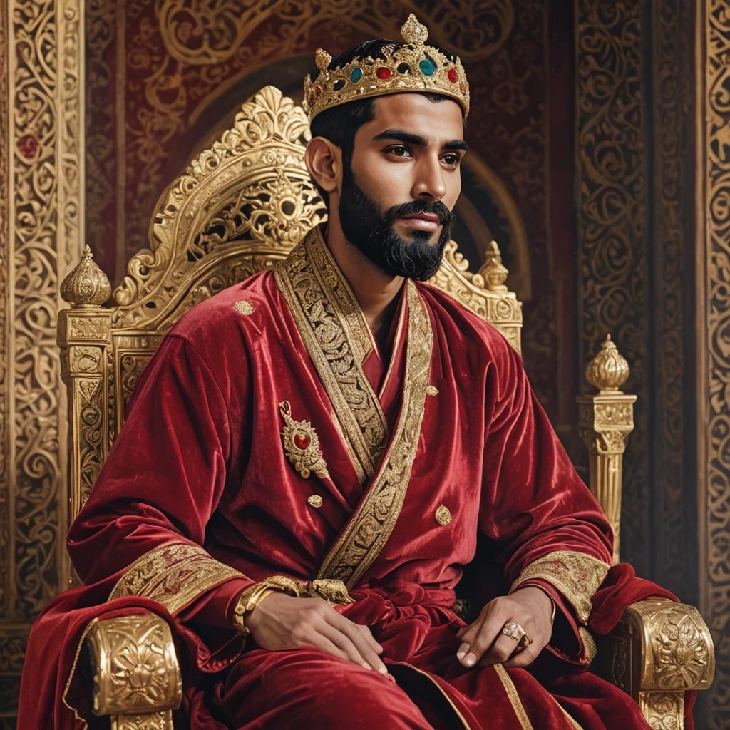 Prince. King. Sultan. Rajan. Portrait of a gorgeous young man with a ...