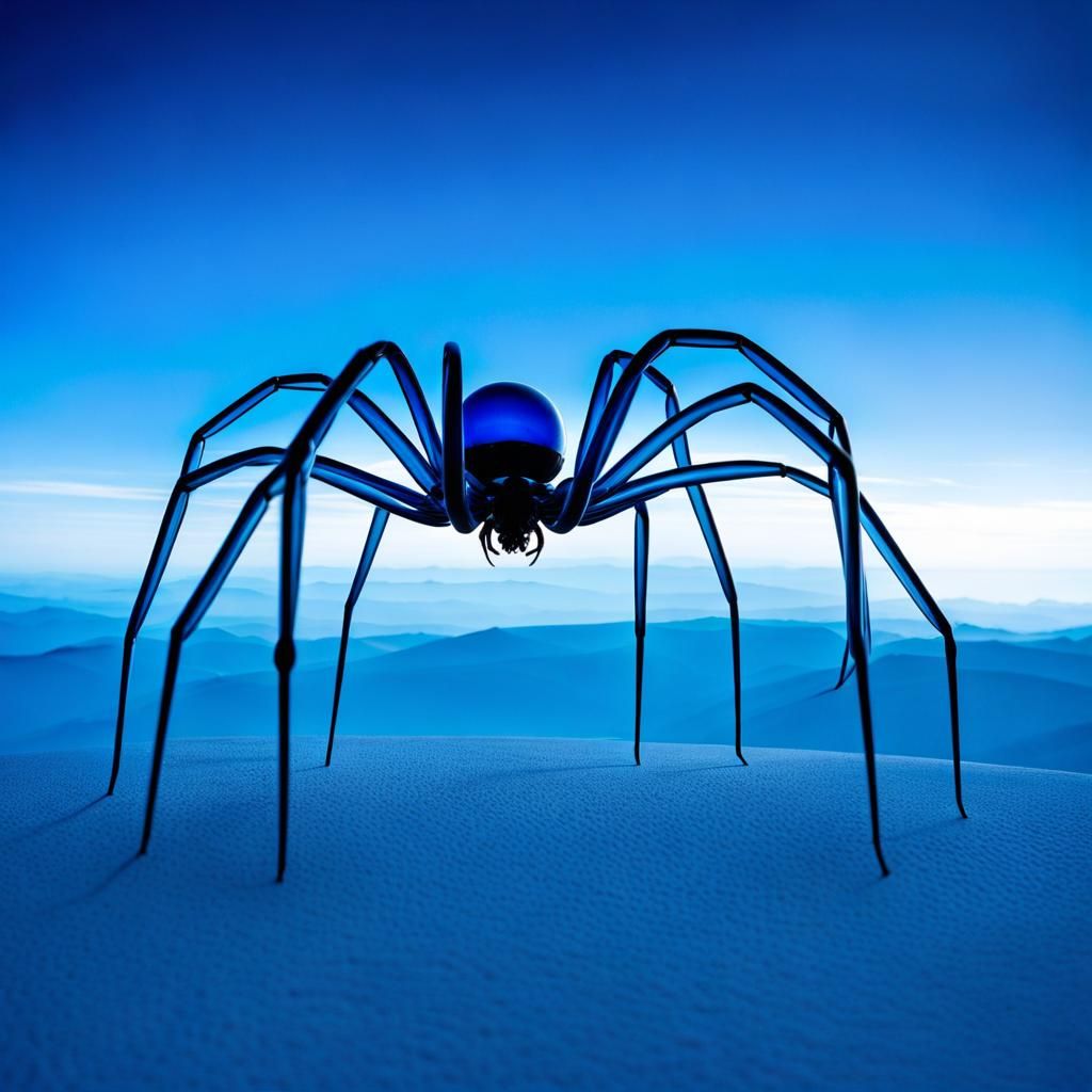 Translucent_blue_spider - AI Generated Artwork - NightCafe Creator