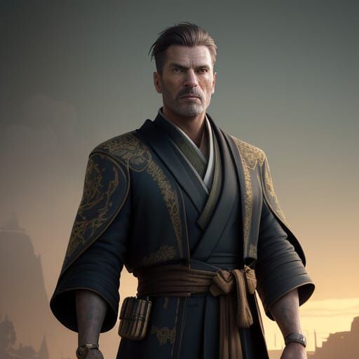 Luxurious Robe in Earthy Tone with Embroidery and ... - AI Art