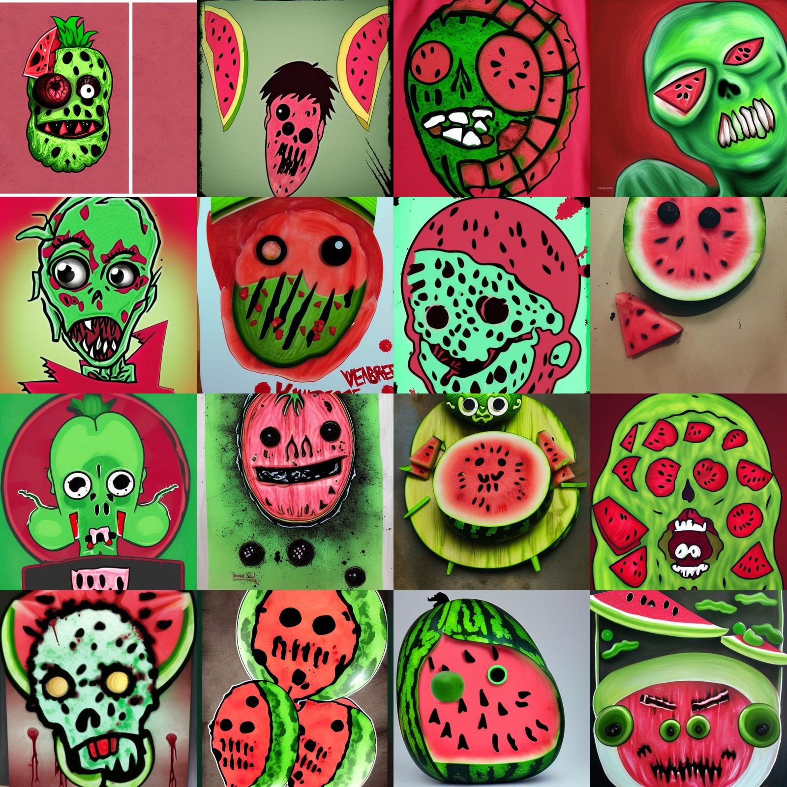 Watermelon zombie - AI Generated Artwork - NightCafe Creator