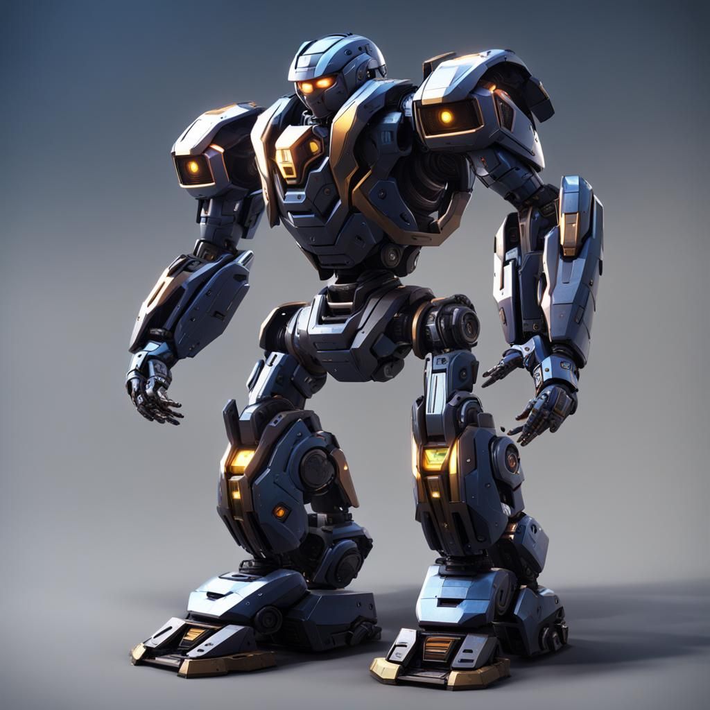 Giga techno Robot - Plasmatic Energy Robot in 3D Rendering