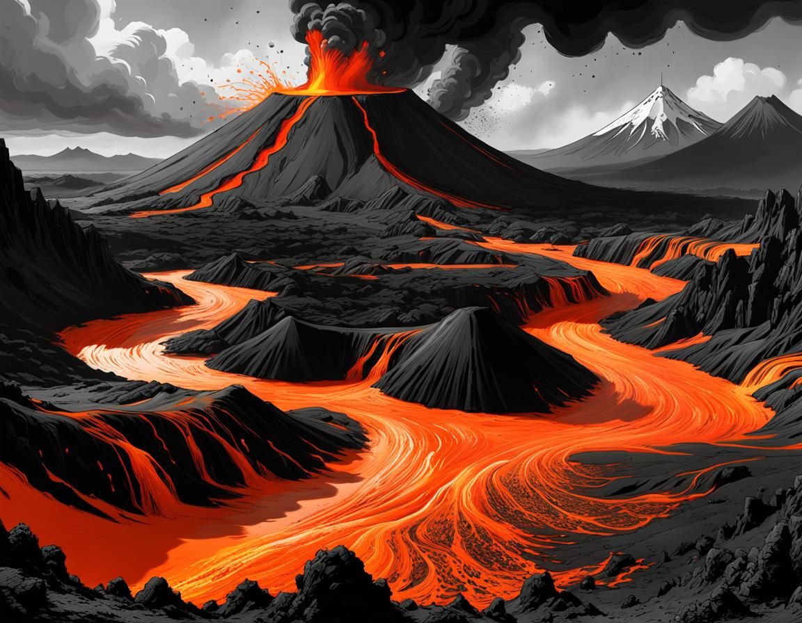 Volcanic eruption - AI Generated Artwork - NightCafe Creator