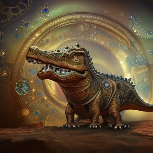 Majestic steampunk Dinosaur - AI Generated Artwork - NightCafe Creator