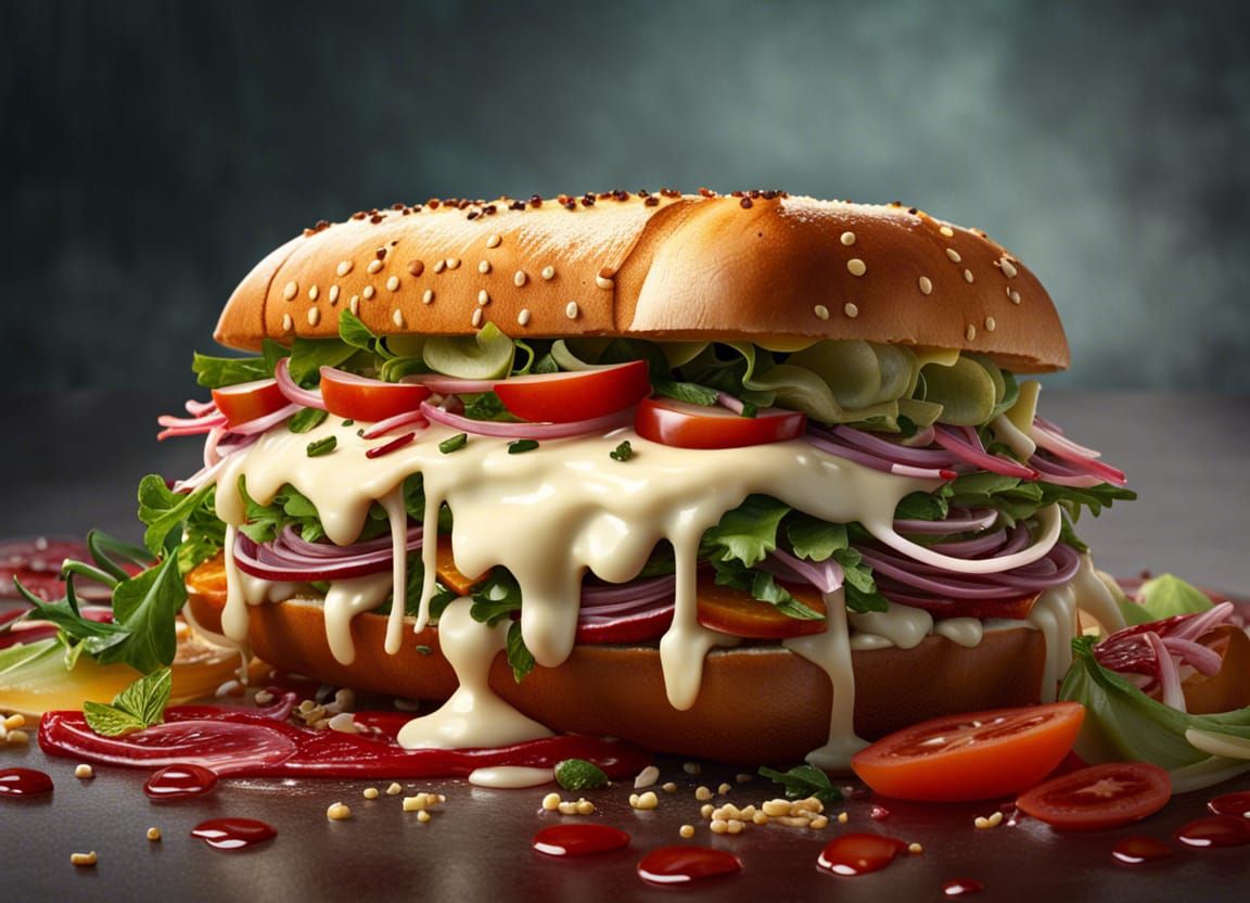 Yummy sandwich - AI Generated Artwork - NightCafe Creator