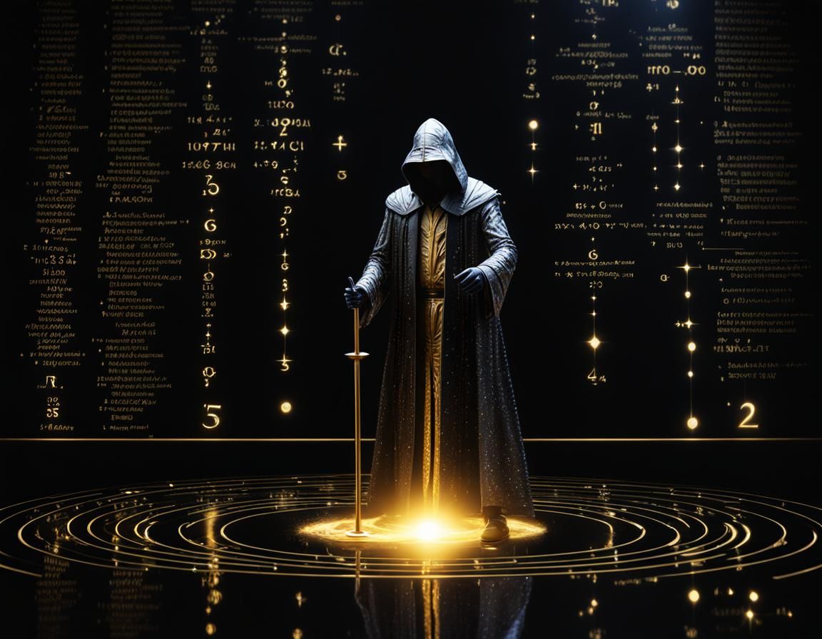 Merlin the Magician Powering up a Futuristic Computer - AI Generated ...