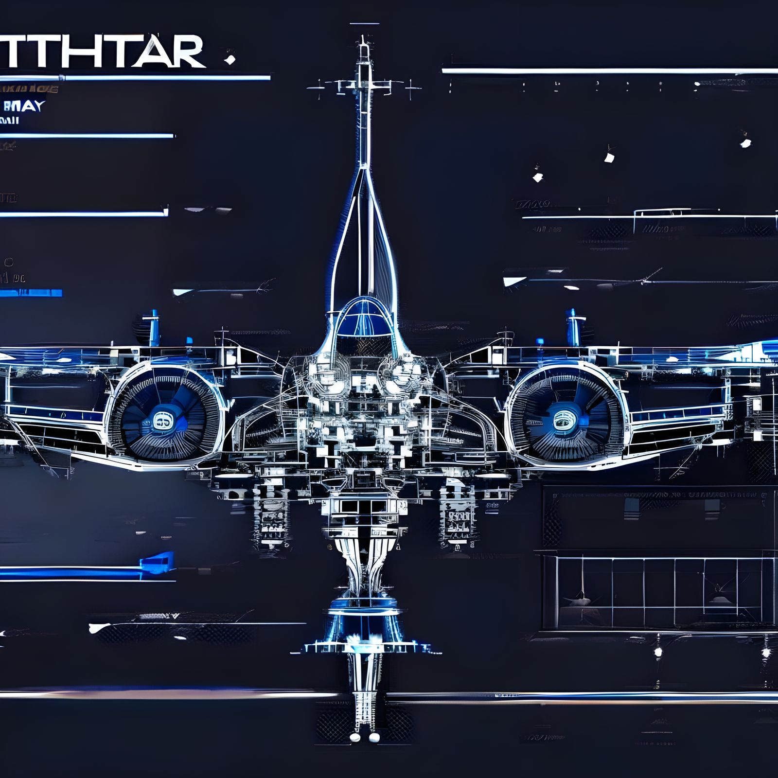 Blueprint UAV supersonic drone with jet engine and backswept wings ...