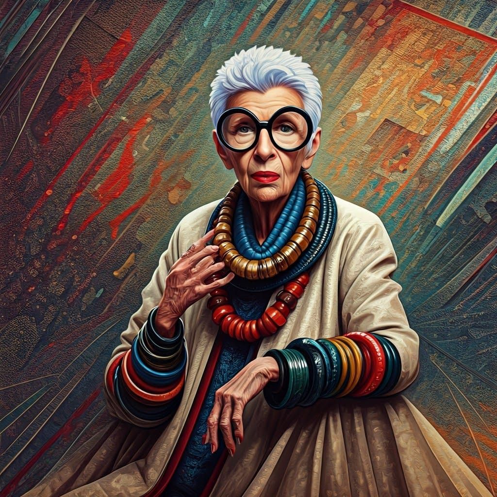 Iris Apfel, Pablo Picasso Amadeo Modigliani, suede texture, black and ...