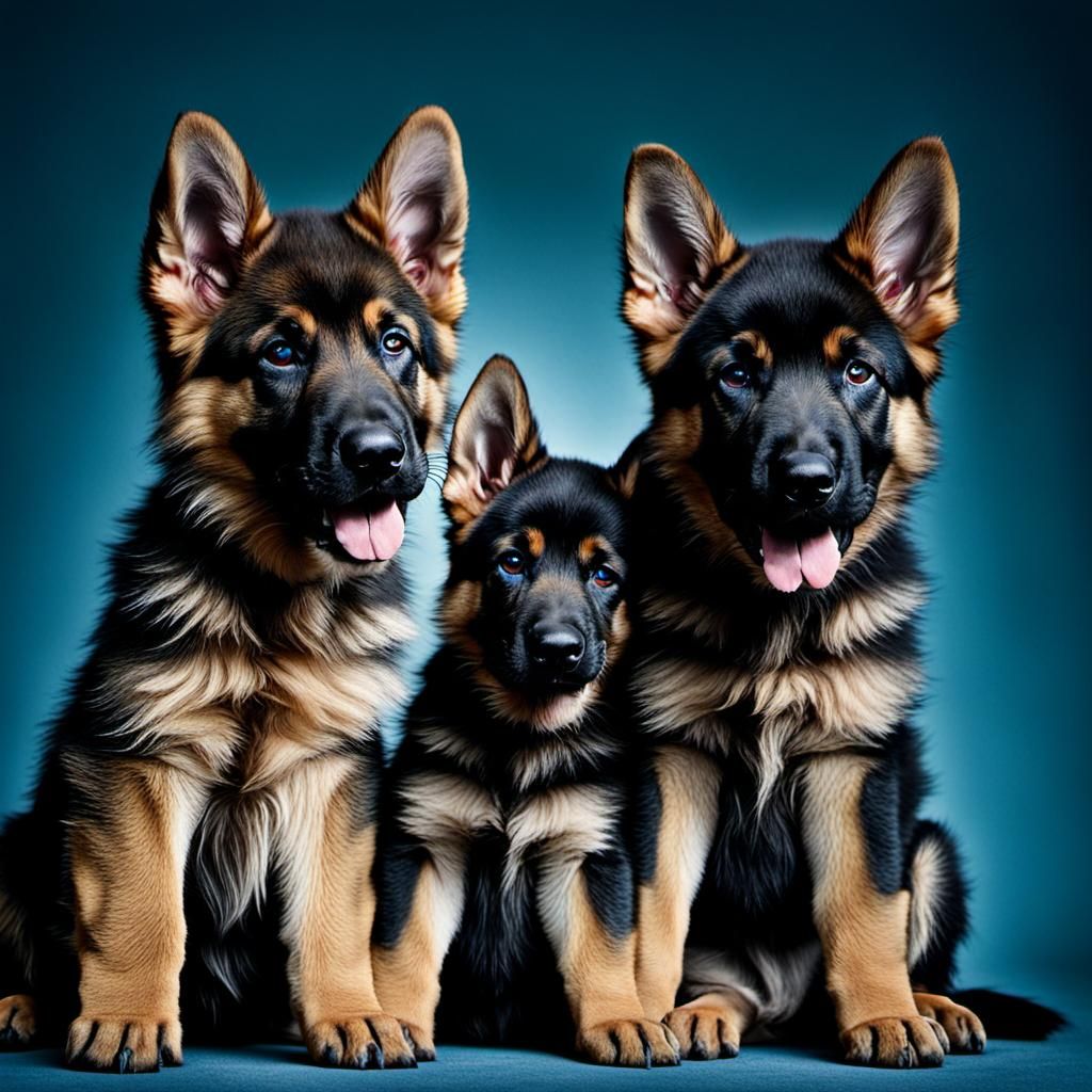 Crazy Cute German Shepherd Pups - AI Generated Artwork - NightCafe Creator