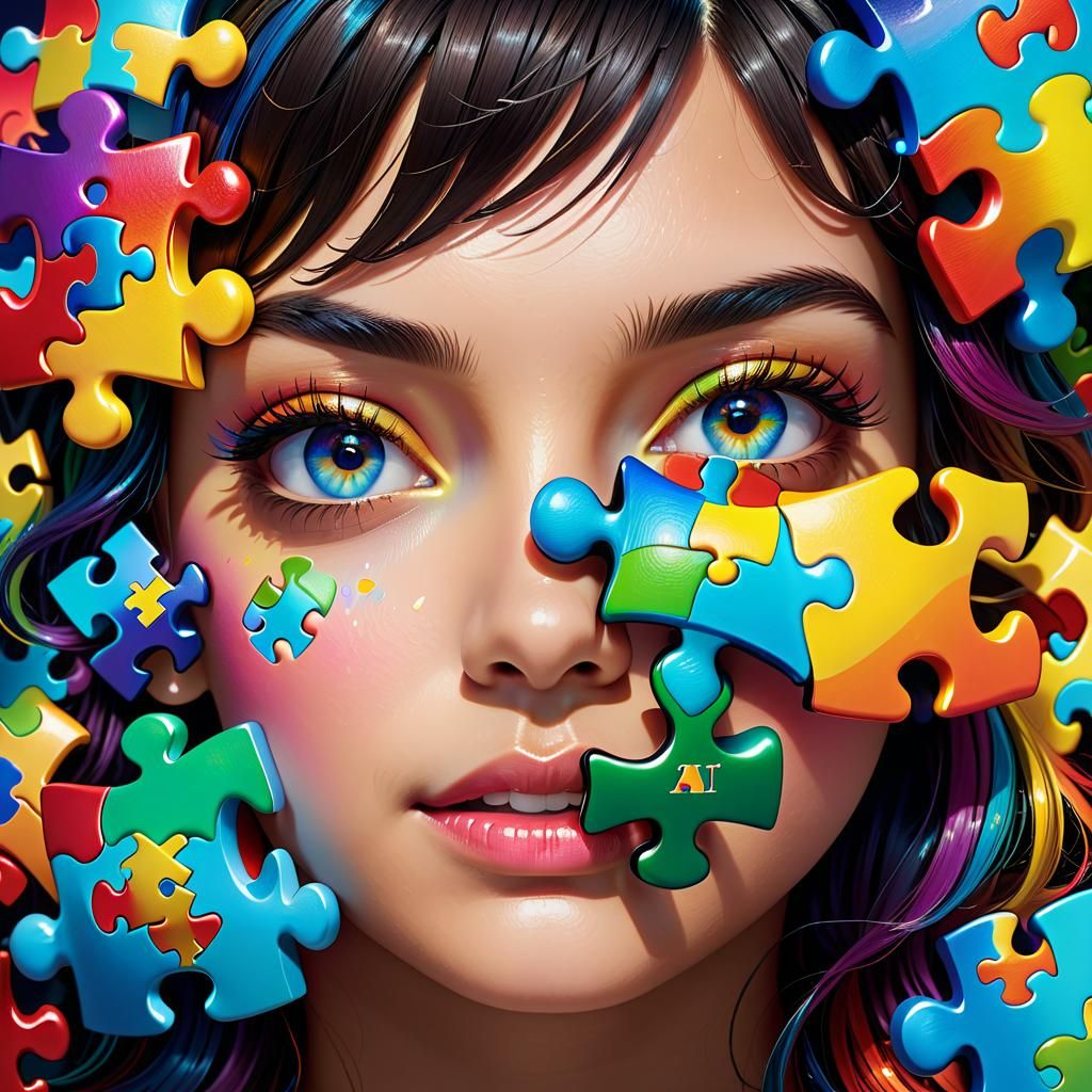 Overcoming Autism (Girl) - AI Generated Artwork - NightCafe Creator