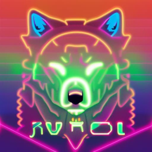 neon synth-wave wolf - AI Generated Artwork - NightCafe Creator