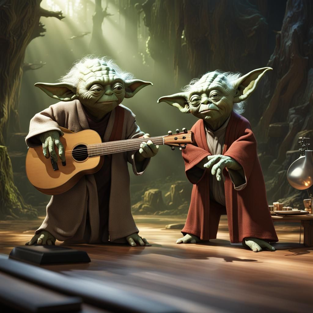 Yoda & Yoda Play the Blues - AI Generated Artwork - NightCafe Creator