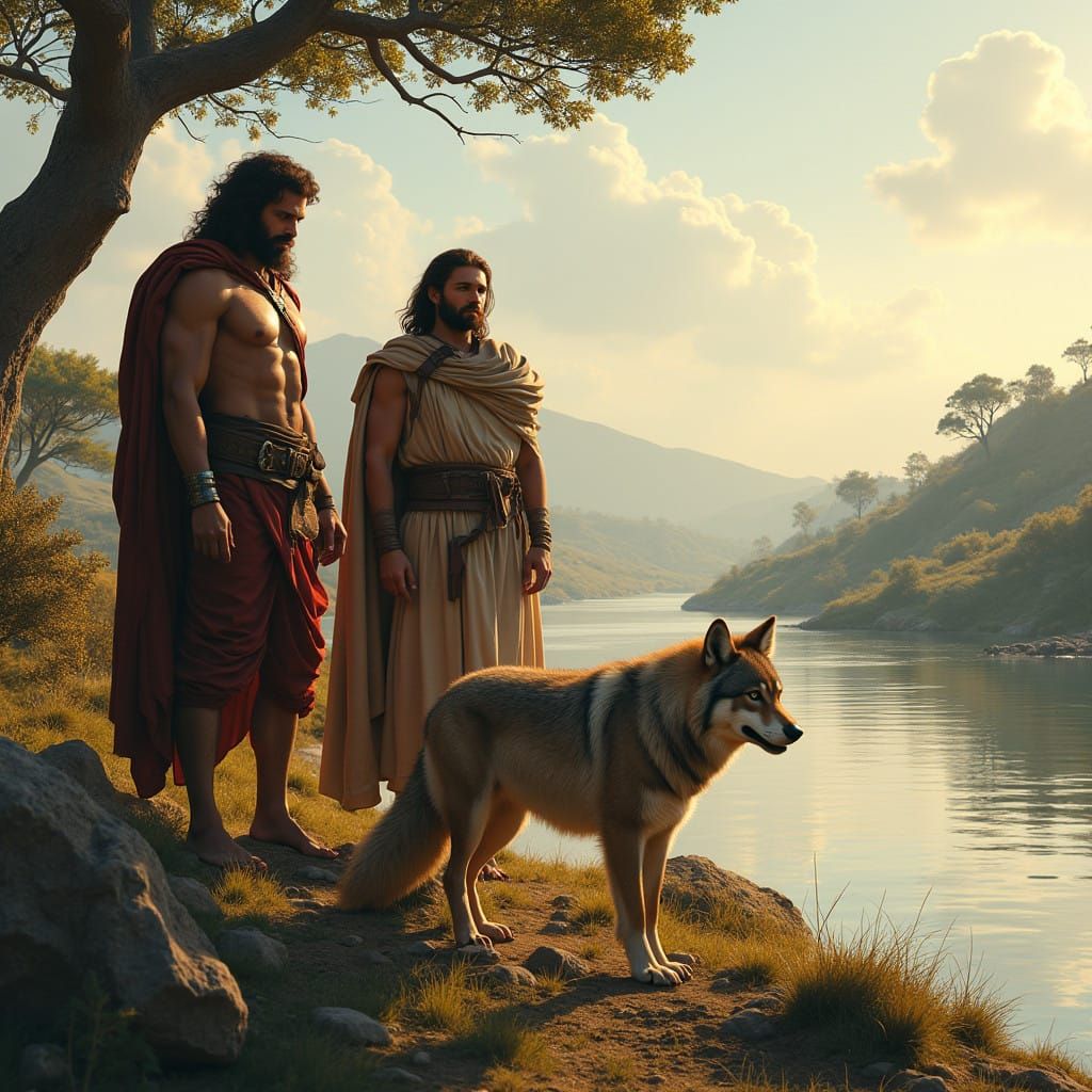 Epic Illustration of Romulus and Remus Founded by ... - AI Art