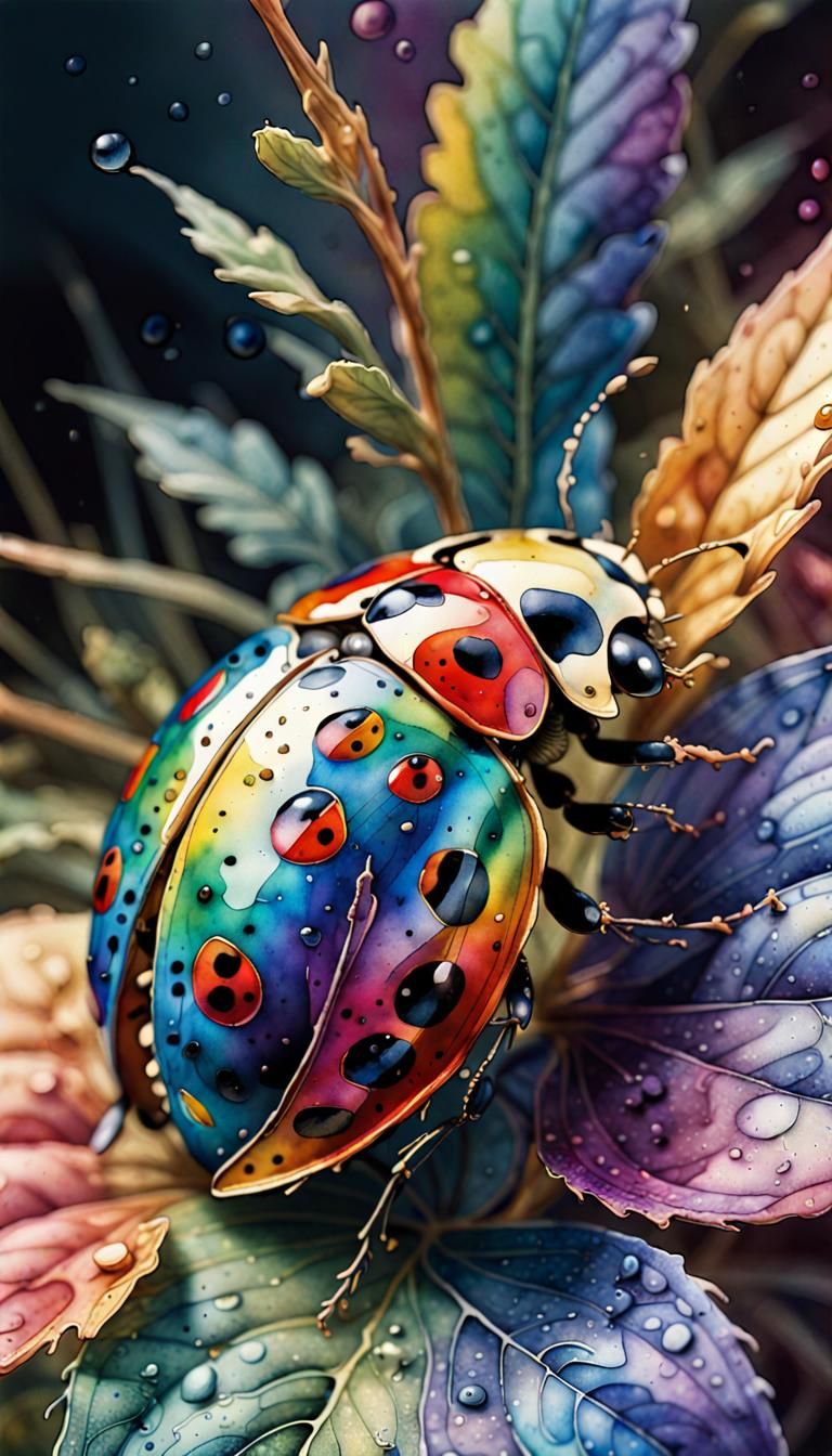 Rainbow Ladybug - AI Generated Artwork - NightCafe Creator