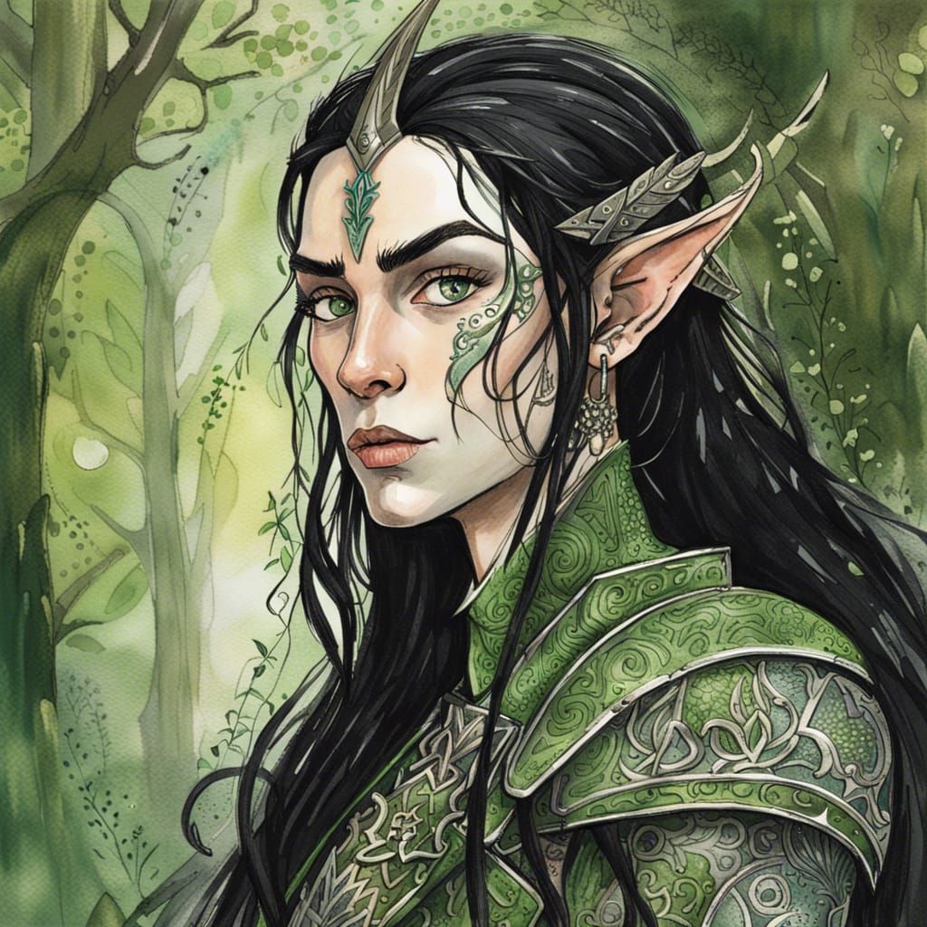Elven Warrior, non-binary - AI Generated Artwork - NightCafe Creator