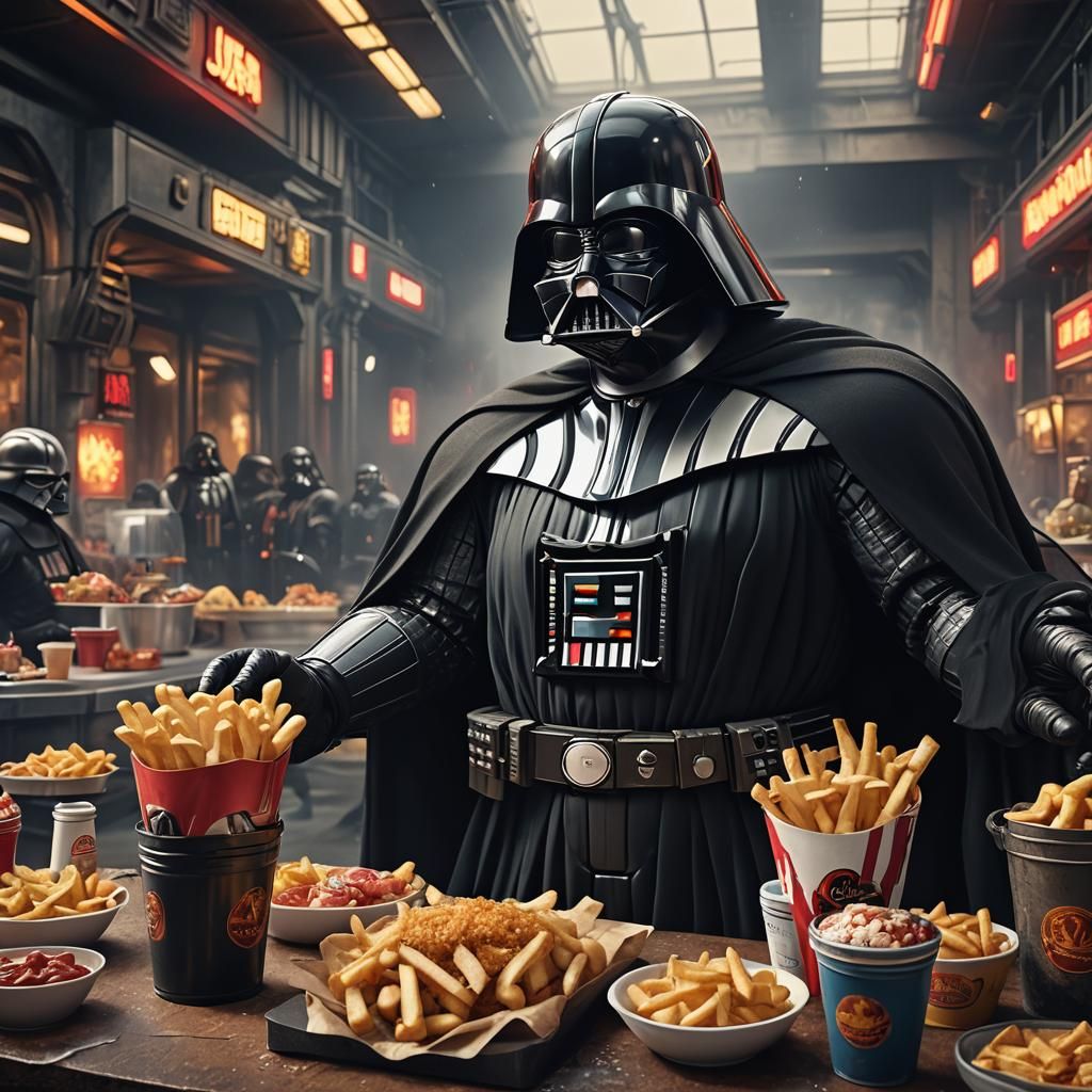 Darth Vader is going for a snack - AI Generated Artwork - NightCafe Creator