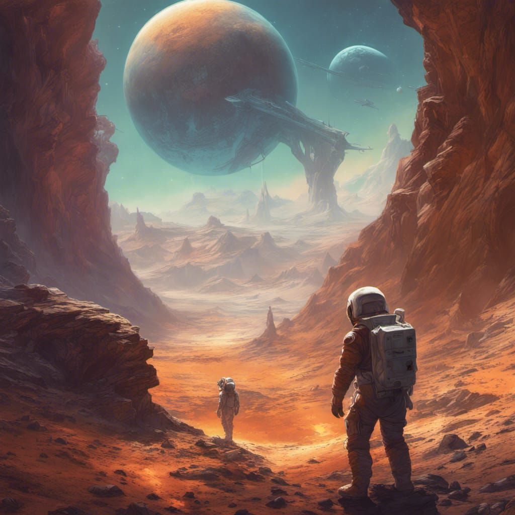 Exploring an Alien World - AI Generated Artwork - NightCafe Creator