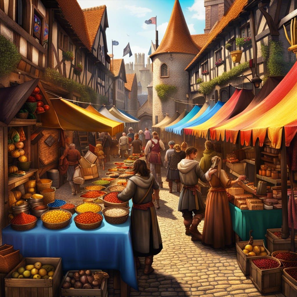 Medieval marketplace - AI Generated Artwork - NightCafe Creator