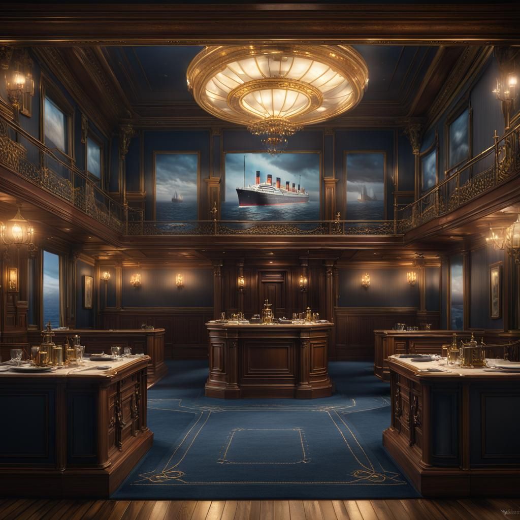 a model of the titanic first class second class and third class ...