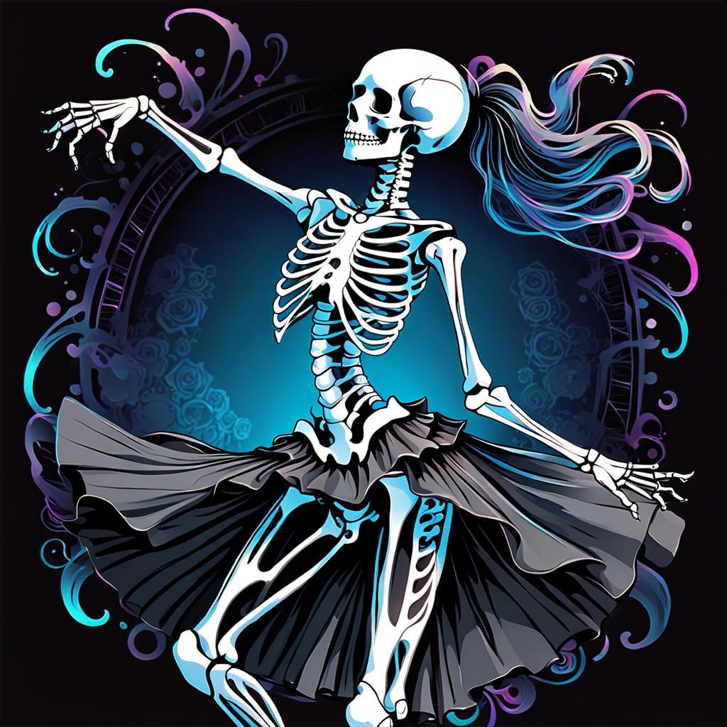 Skeleton dancer - AI Generated Artwork - NightCafe Creator