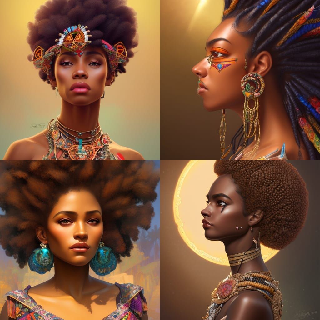 Afro-Latina + Aztec + Princess - AI Generated Artwork - NightCafe Creator