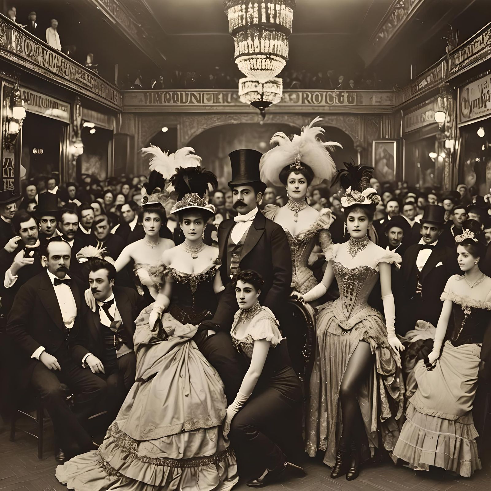 Grand Opening Night at the Moulin Rouge cabaret in Paris 1889 - AI ...