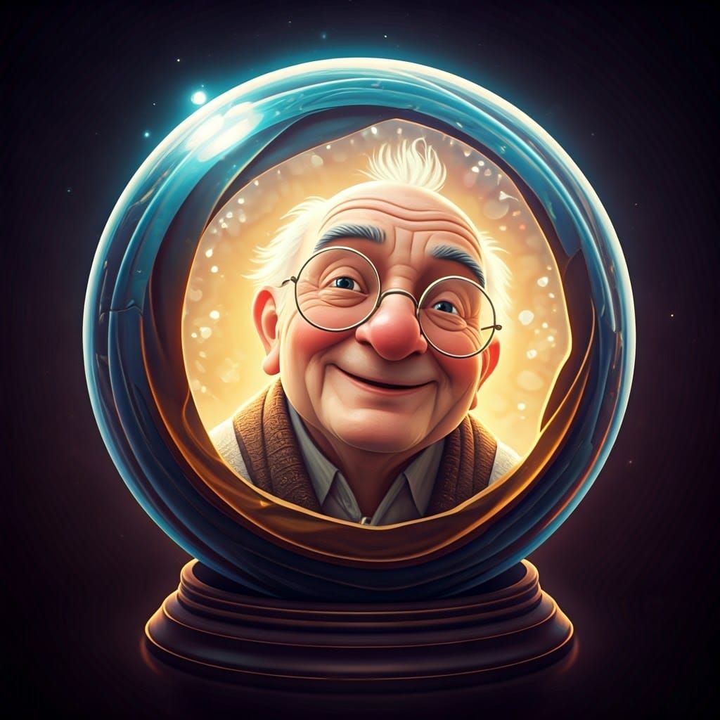 Whimsical Crystal Ball Scene in Vibrant 8K Fantasy... - AI Art