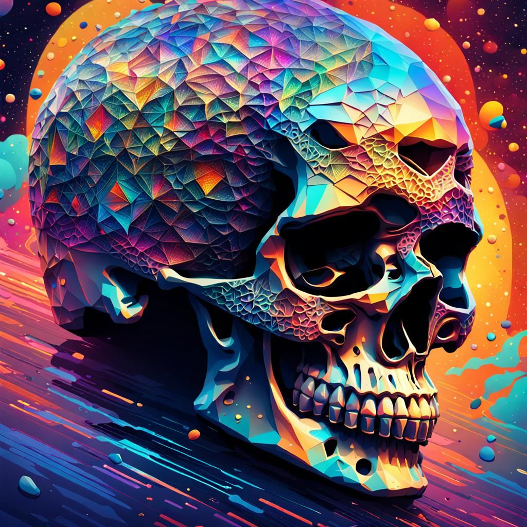 Geo Skull - AI Generated Artwork - NightCafe Creator