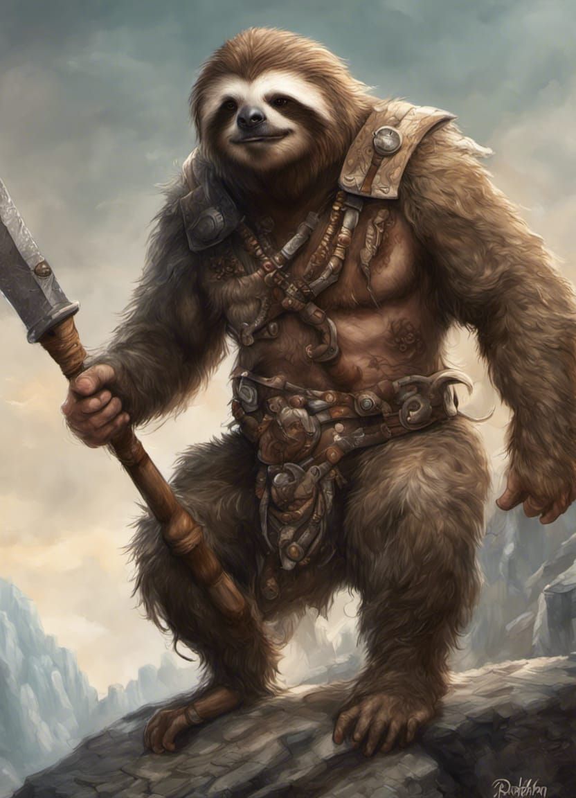 Sloth, The Barbarian - AI Generated Artwork - NightCafe Creator