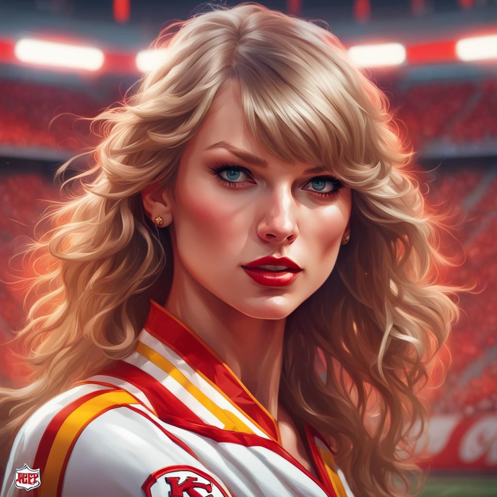 Taylor Swift at the Super Bowl - AI Generated Artwork - NightCafe Creator