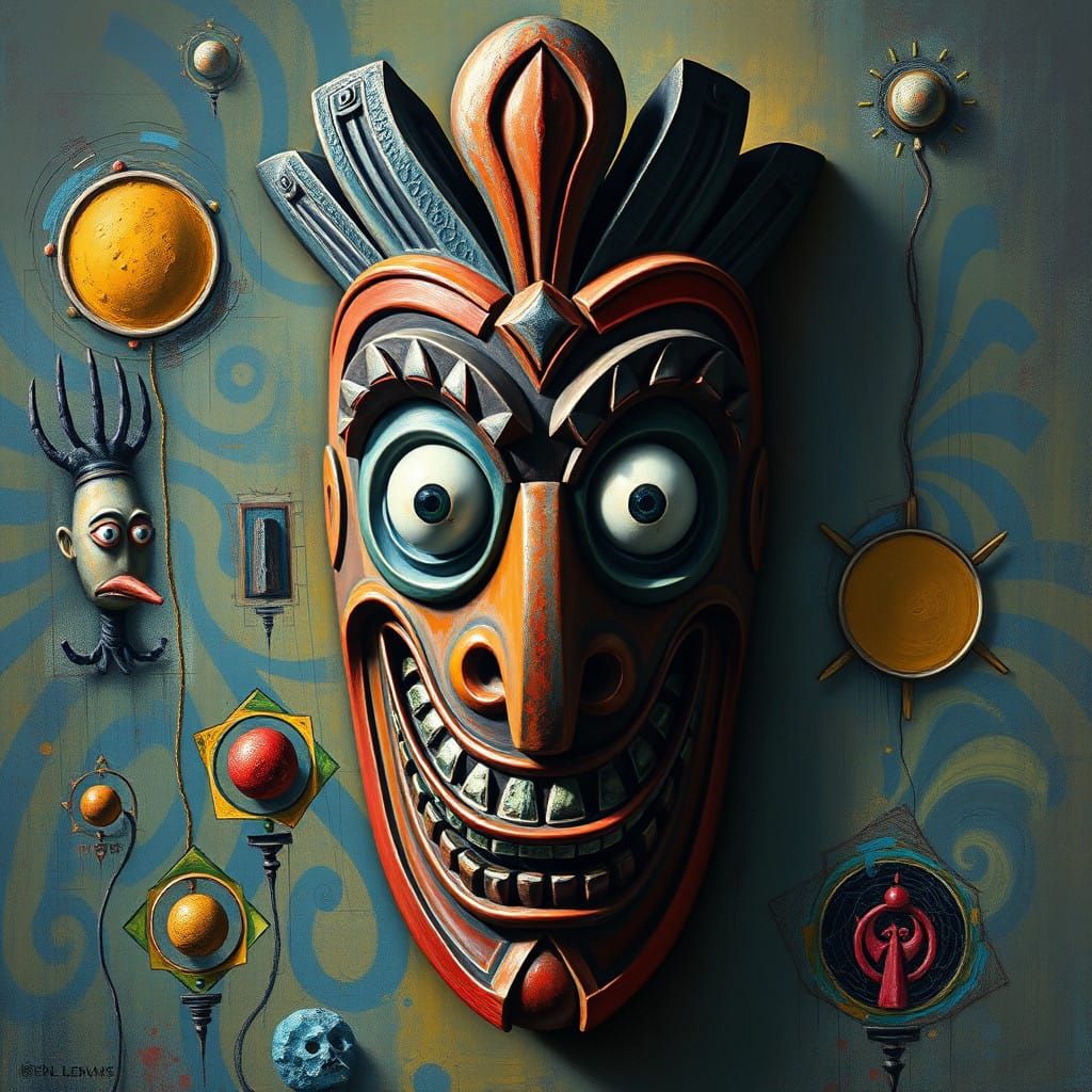 Surrealist Tiki Mask Artwork in Multidisciplinary ... - AI Art