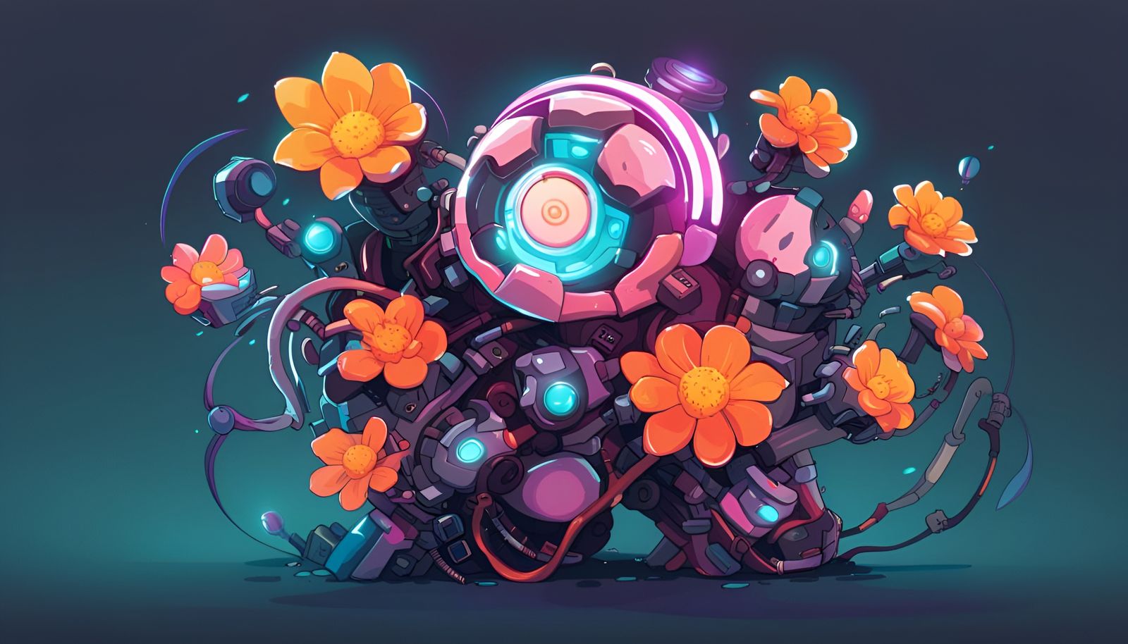 Cyborg-Flower Hybrid - AI Generated Artwork - NightCafe Creator