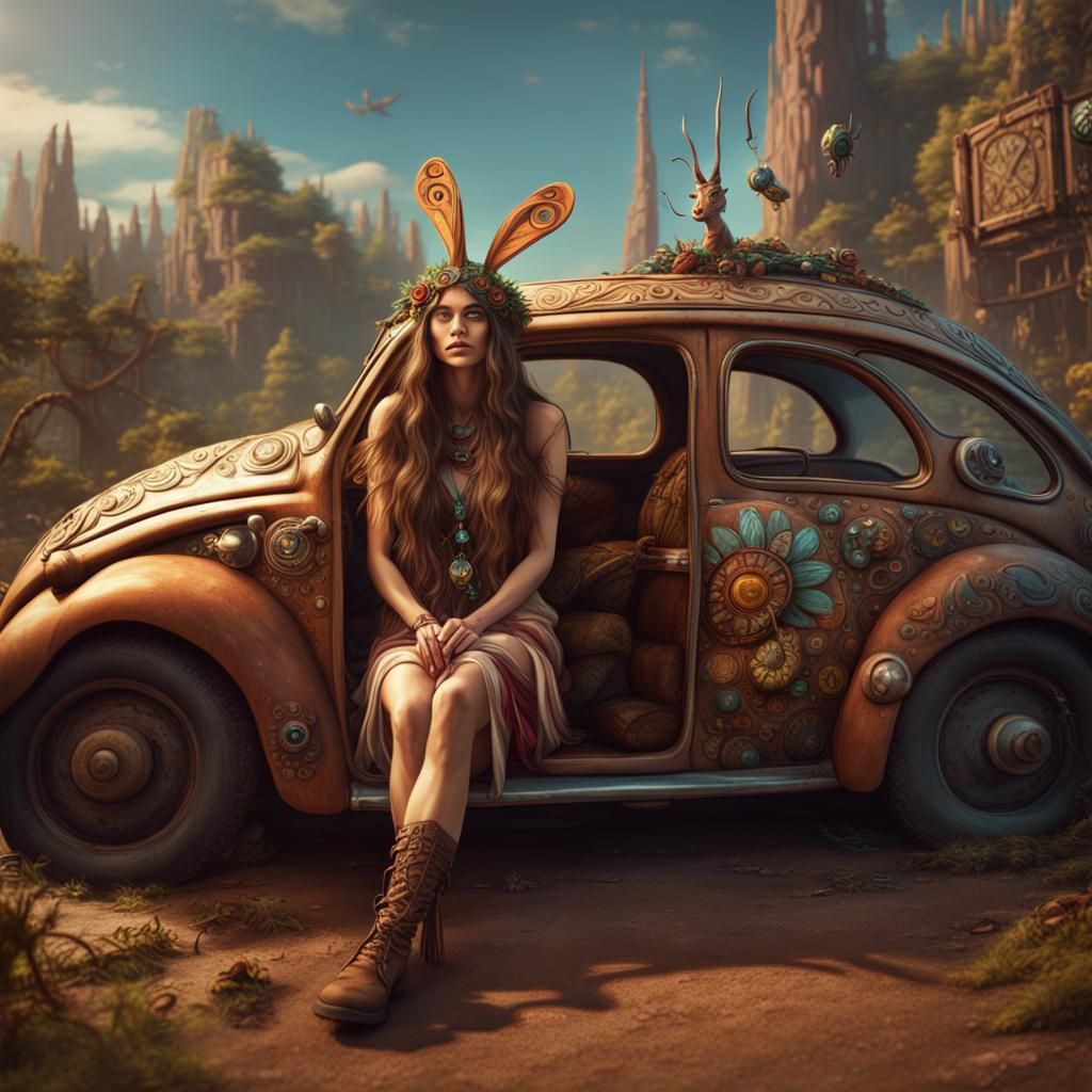 Hippie Bug - AI Generated Artwork - NightCafe Creator