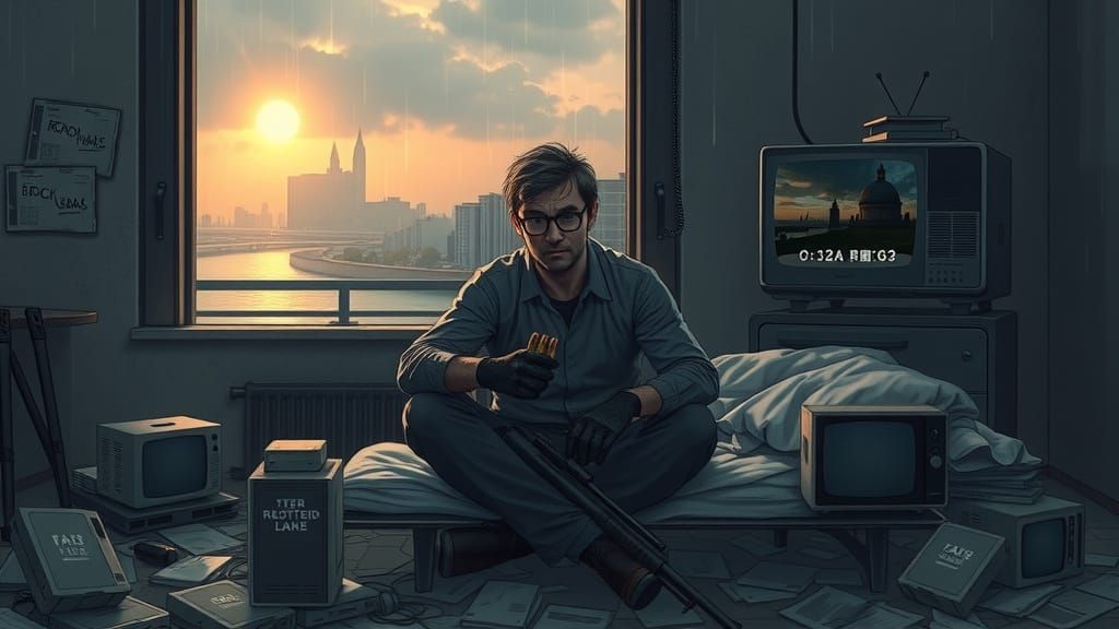 Cyberpunk Cityscape of Longing and Desolation in a... - AI Art