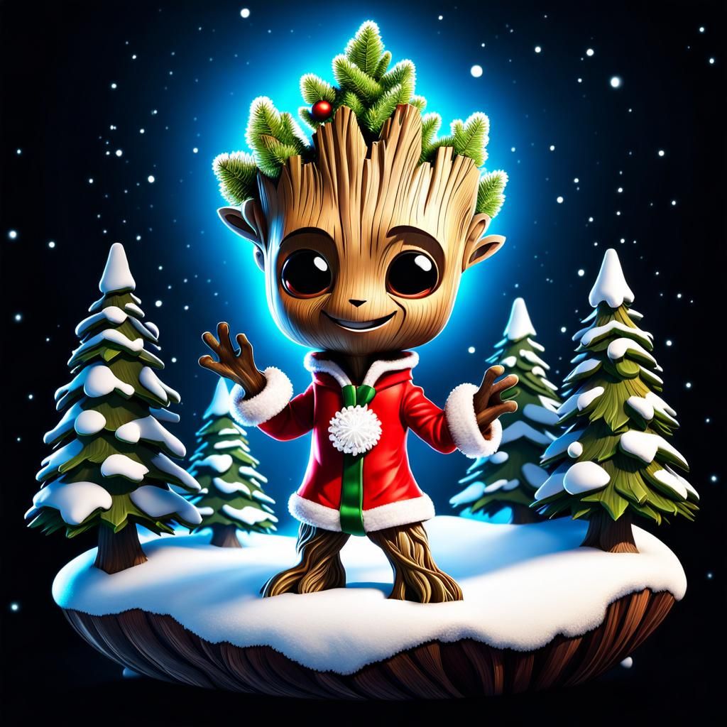 Christmas Groot - AI Generated Artwork - NightCafe Creator