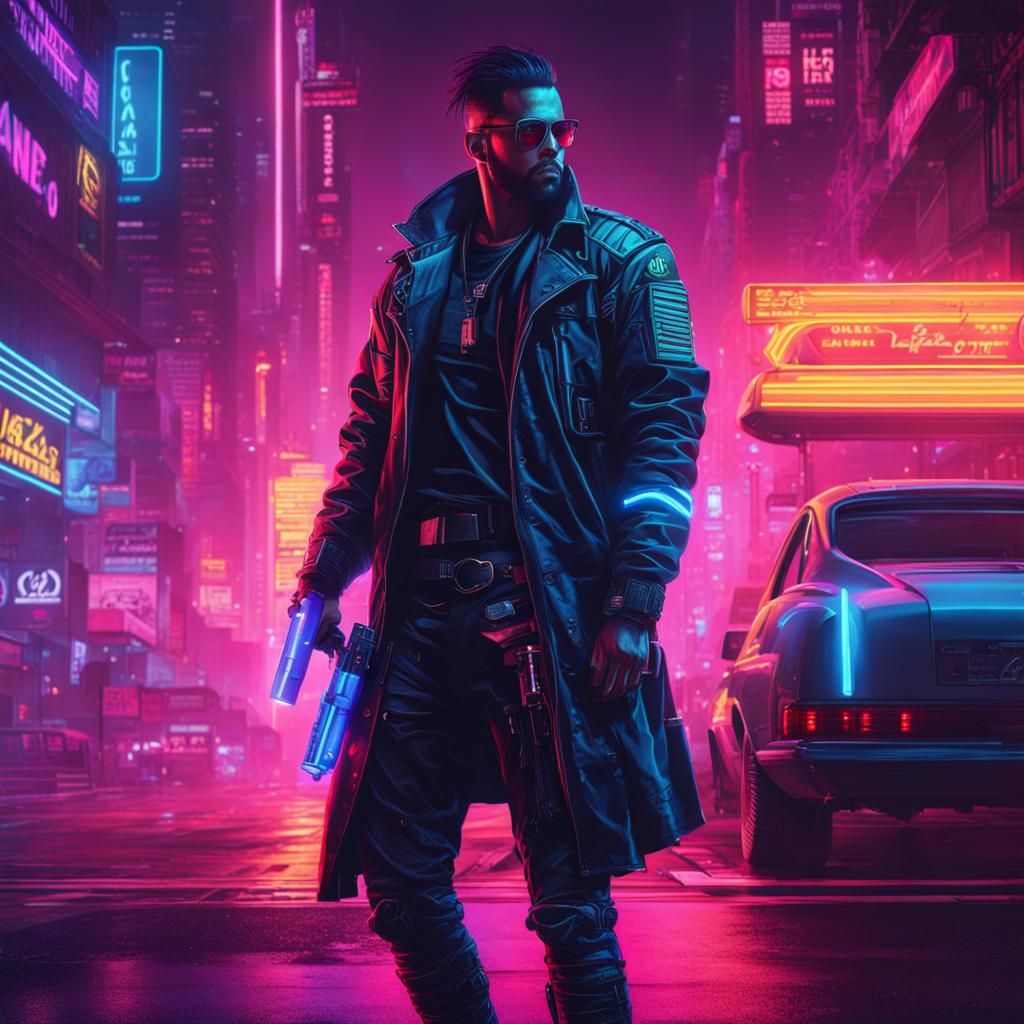 Cyberpunk Pirate with Dual Guns - AI Generated Artwork - NightCafe Creator