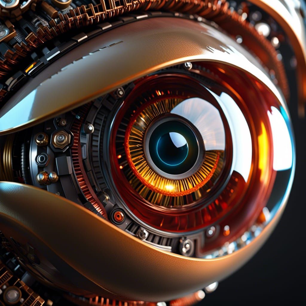 Robotic human eyeball - AI Generated Artwork - NightCafe Creator