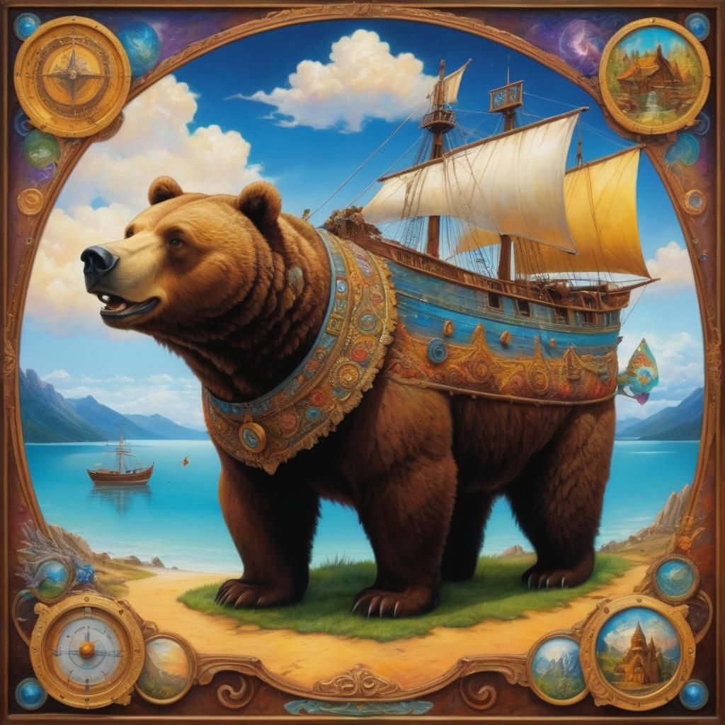 Navigating the Imagination: Setting Sail in a Bear-shaped Boat with Map ...