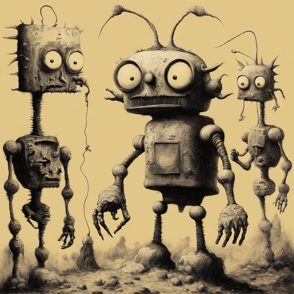 Robot Surreal Nightmare in a Cyberpunk Aesthetic - AI Art