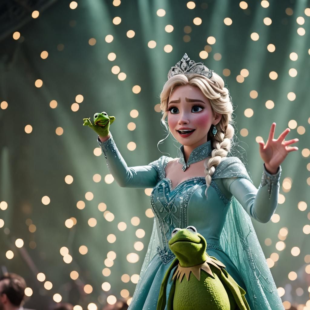 Princess Elsa of Arendelle wearing intricately detailed light blue ...