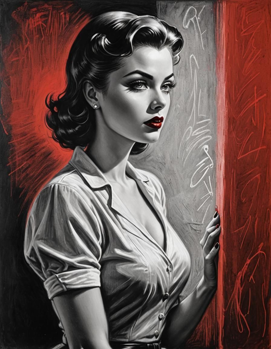 Chalk pinup - AI Generated Artwork - NightCafe Creator