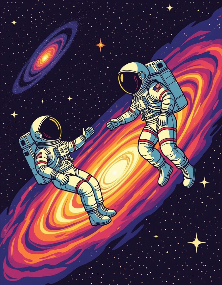 Outer space. Stars on a black background of outer space