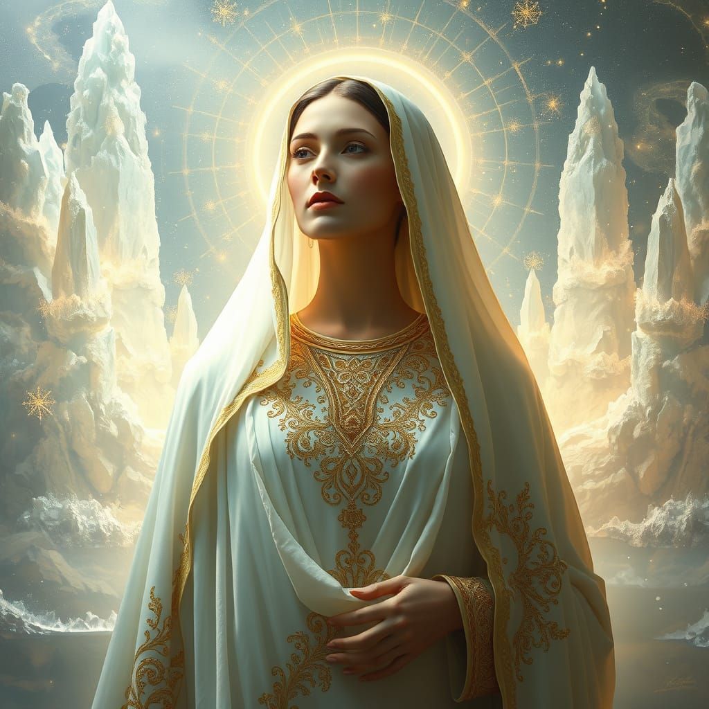 Wisdom Incarnate in Crystal Majesty - AI Art